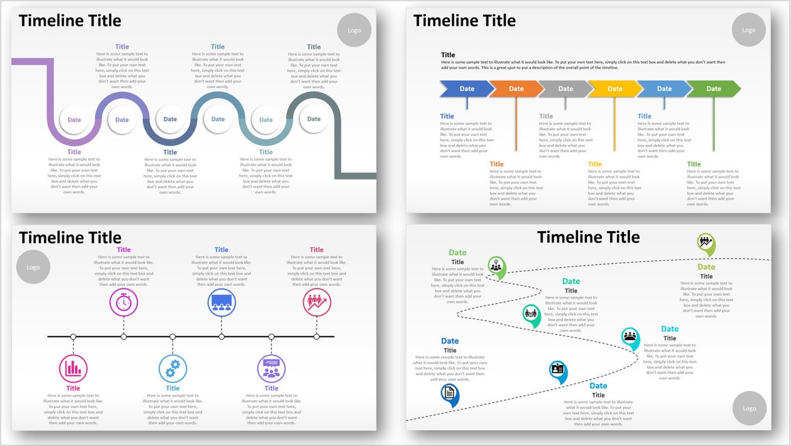 Timeline Powerpoint Slides Bundle - Etsy