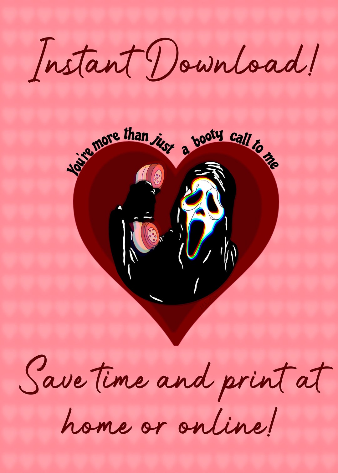 Printable Scream Funny Valentines Card Instant Download - Etsy