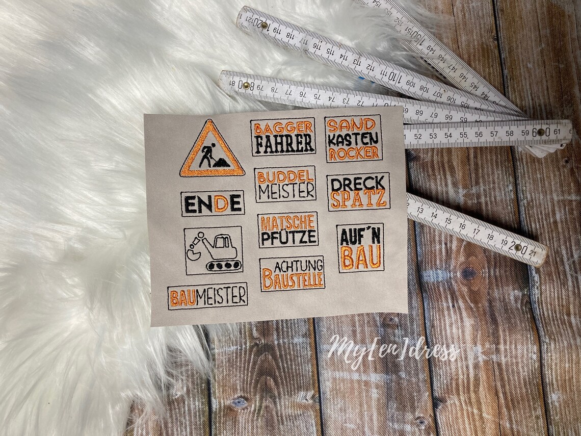 Synthetic leather patches construction site black/orange/ | Etsy