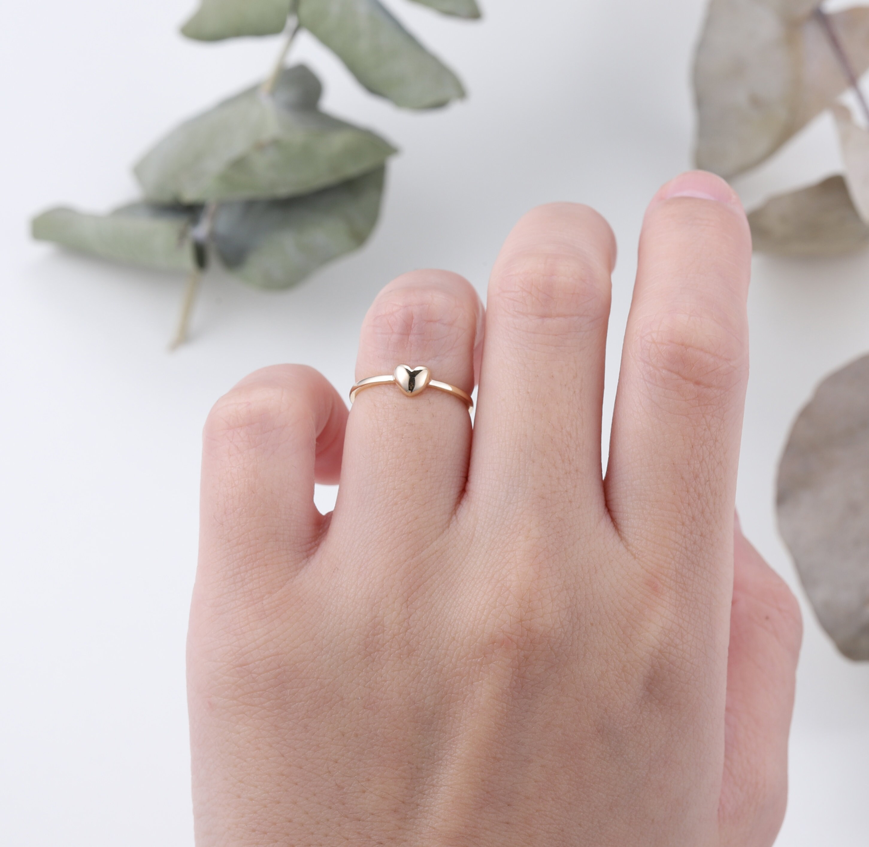 Heart Shaped Engagement Ring Solid Gold Love Heart Promise - Etsy