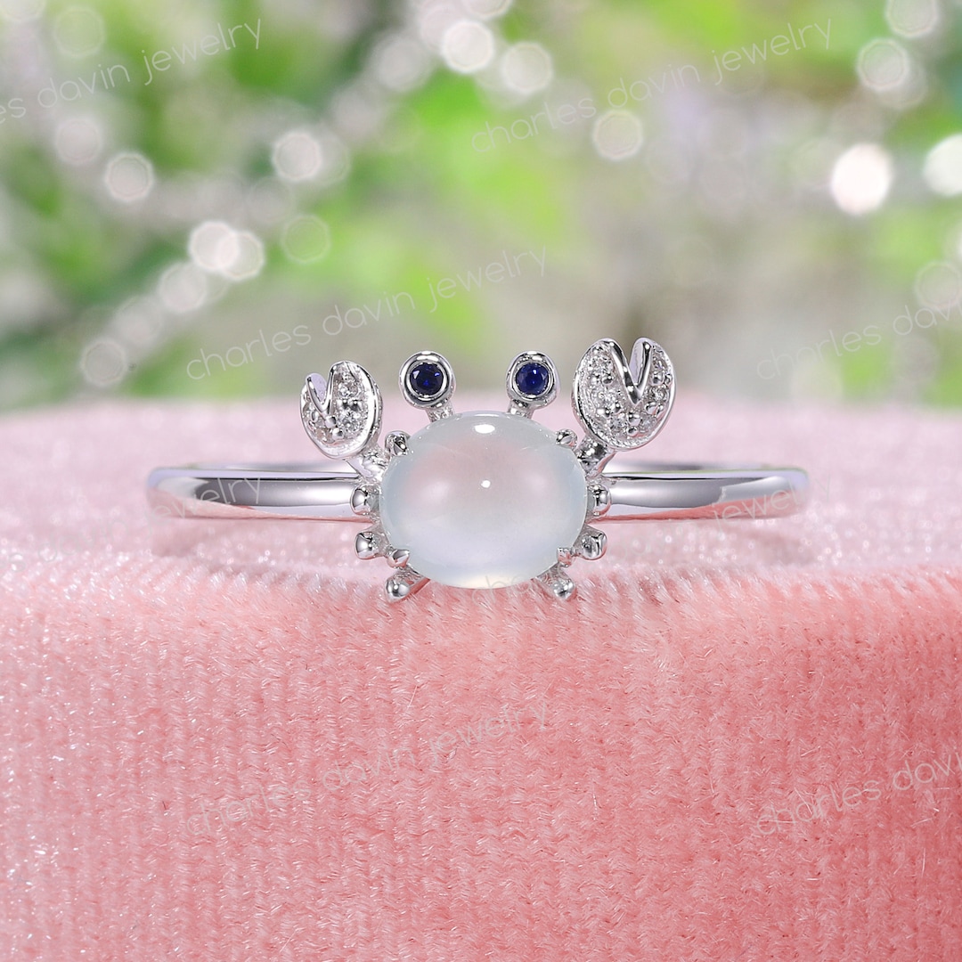 Icy Translucent Jadeite Crab Ring, Symbolic Crab Feng Shui, Lucky Charm ...