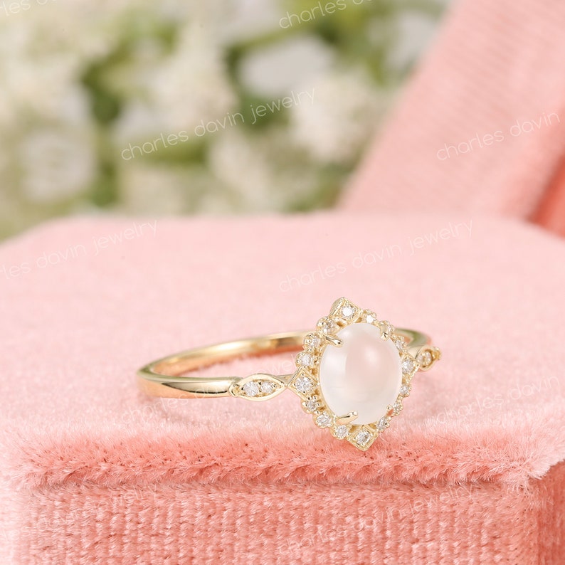 Icy Translucent Jadeite Engagement Ring Oval Cabochon Ice - Etsy