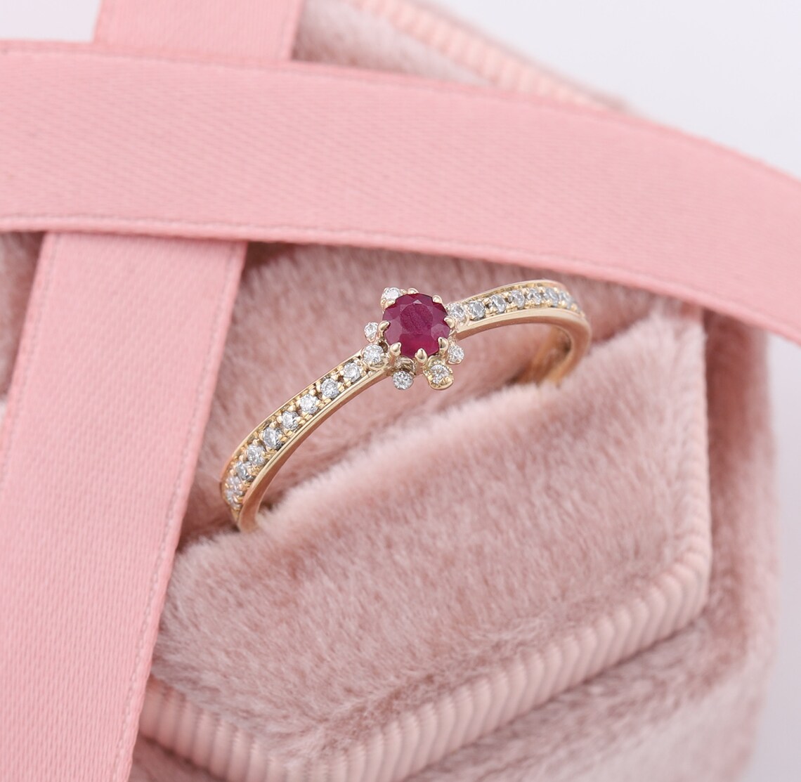 Antique Ruby Solitaire Ring Art Deco Ruby Ring Vintage Ruby | Etsy