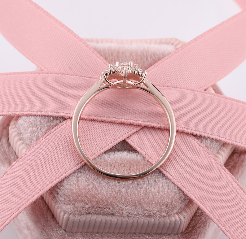 Star Diamond Ring Rose Gold Moissanite Fire Rings Eastern | Etsy