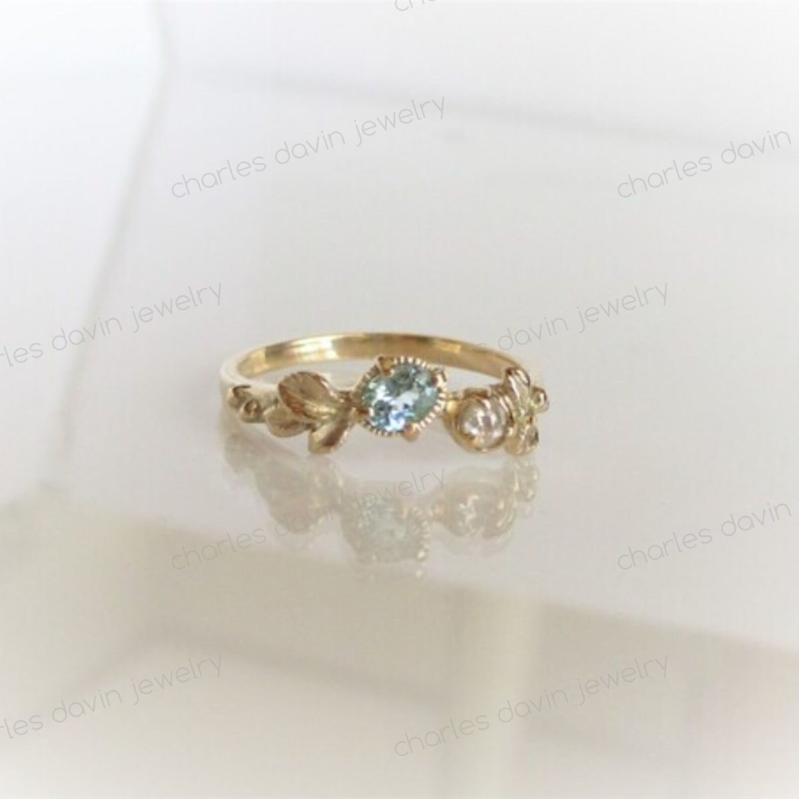 14k Solid Gold Mother Daughter Two Birthstone Rings Laurel | Etsy