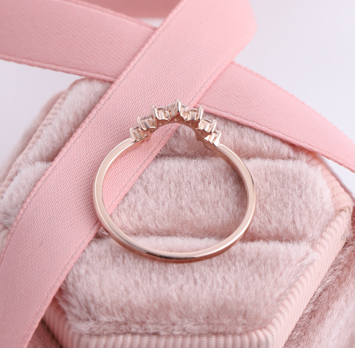 Curved Contour Wedding Band Stackable Wedding Rings Art Deco - Etsy