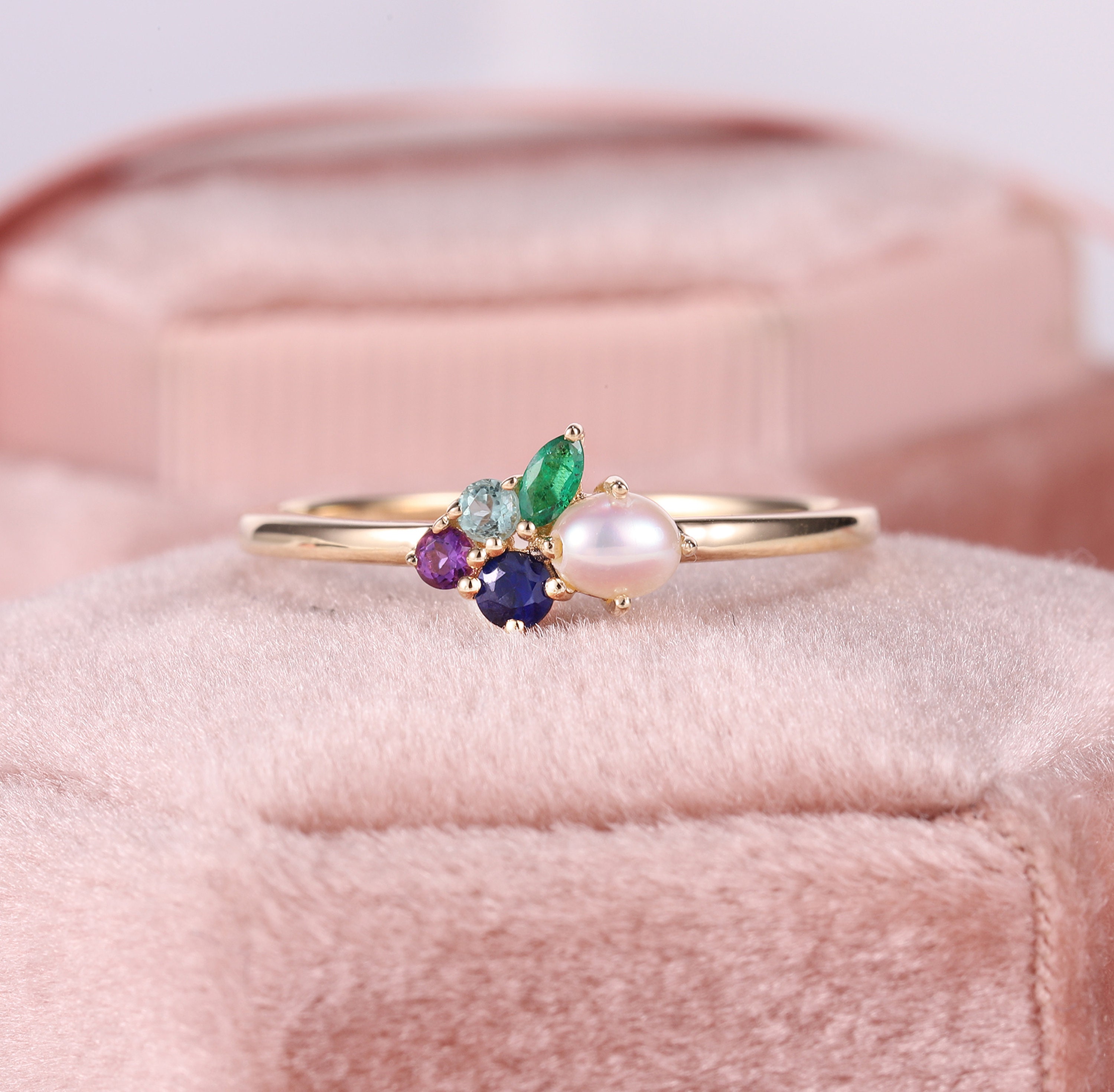 Custom Made Cluster Gemstone Rings Customizable Rings Custom | Etsy