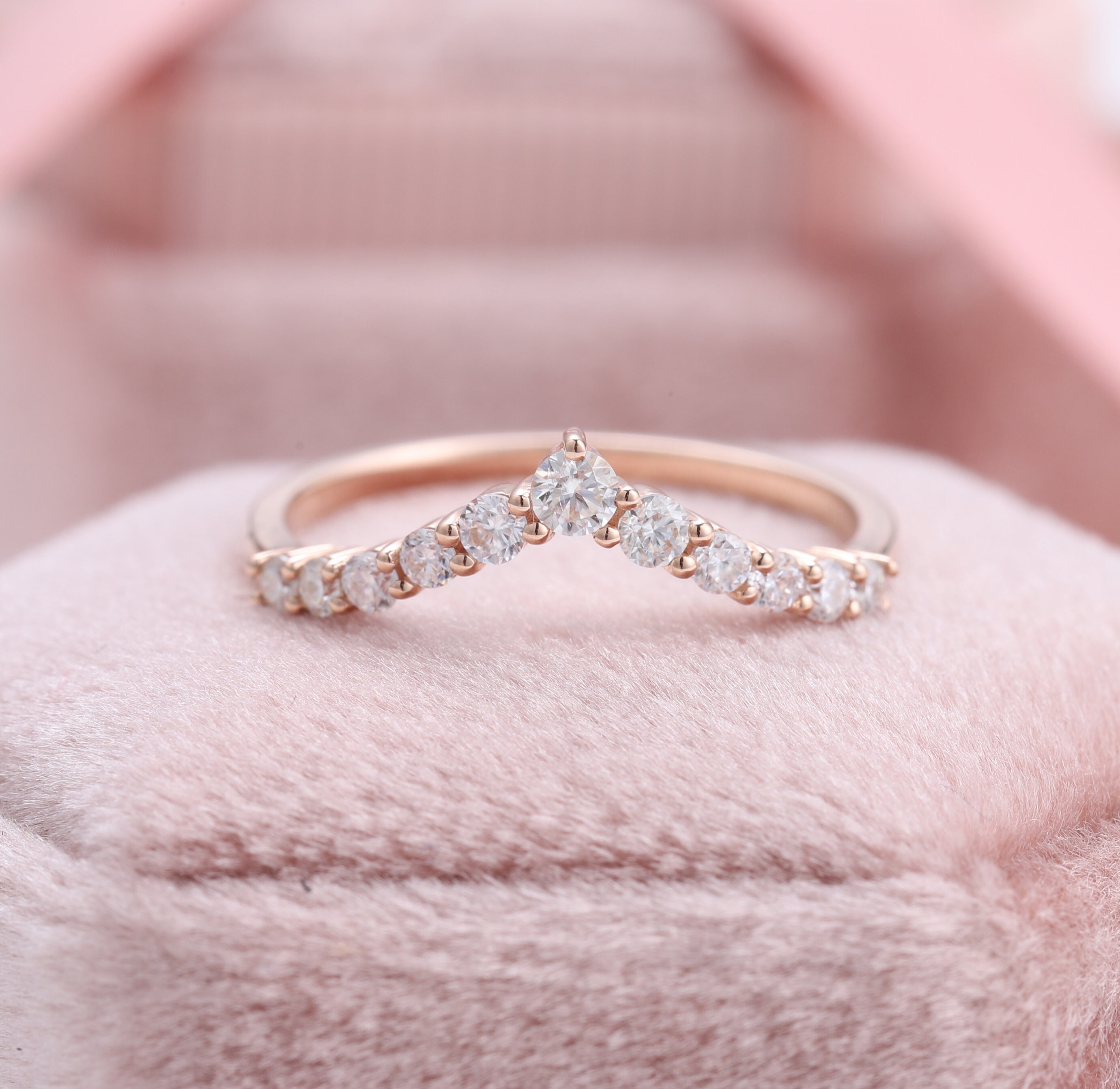 V Shape Wedding Band V Shape Moissanite Band Ring V Shaped | Etsy