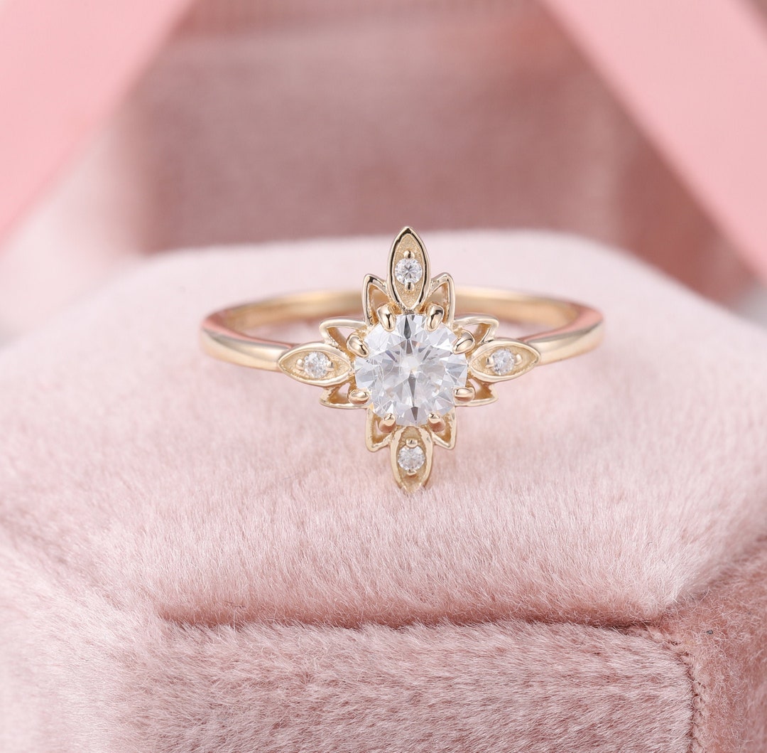 Star Diamond Engagement Ring, Starry Night Promise Ring, 0.5ct ...