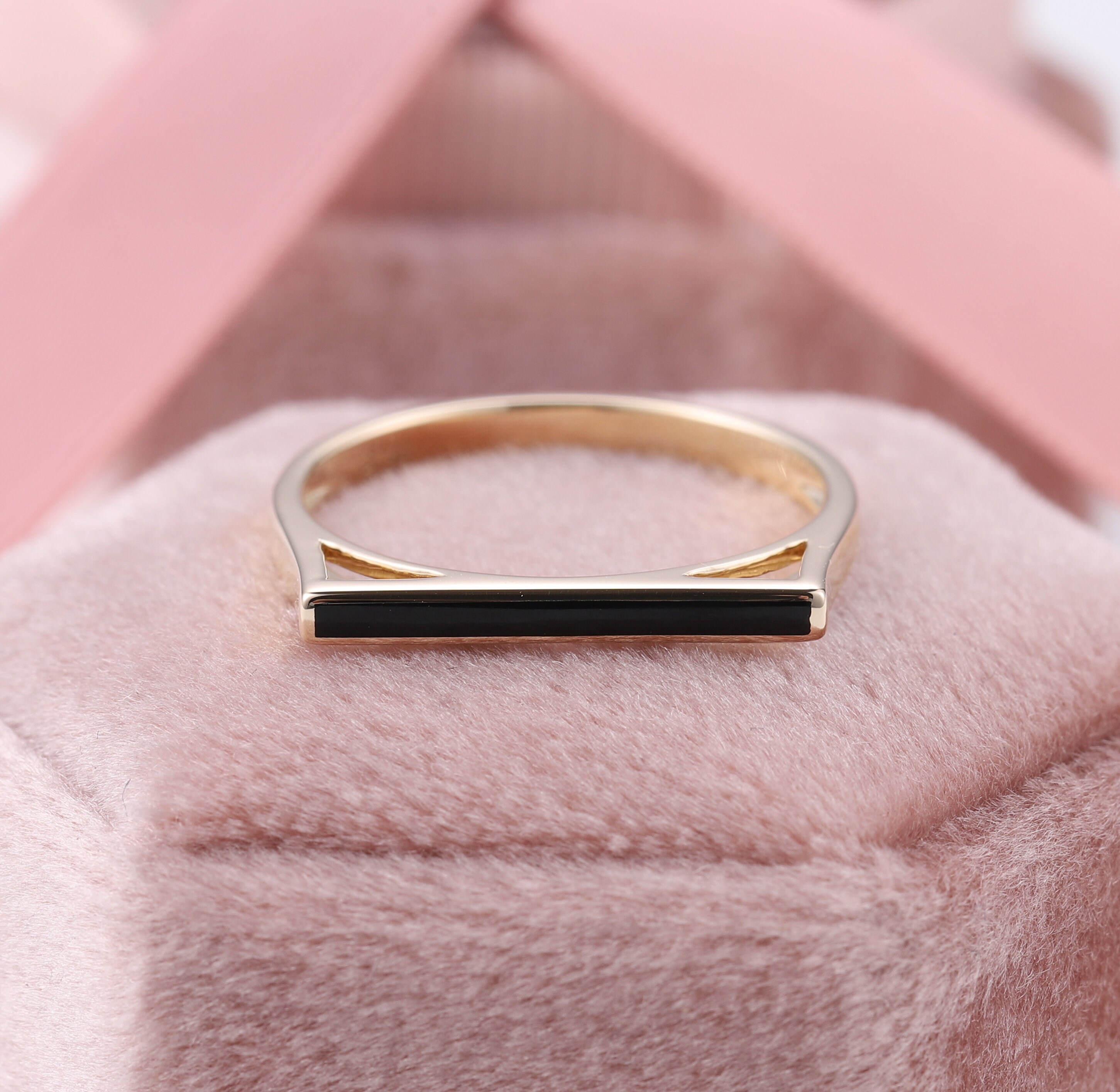 Horizontal Rectangle Engagement Ring Geometric Square Ring | Etsy