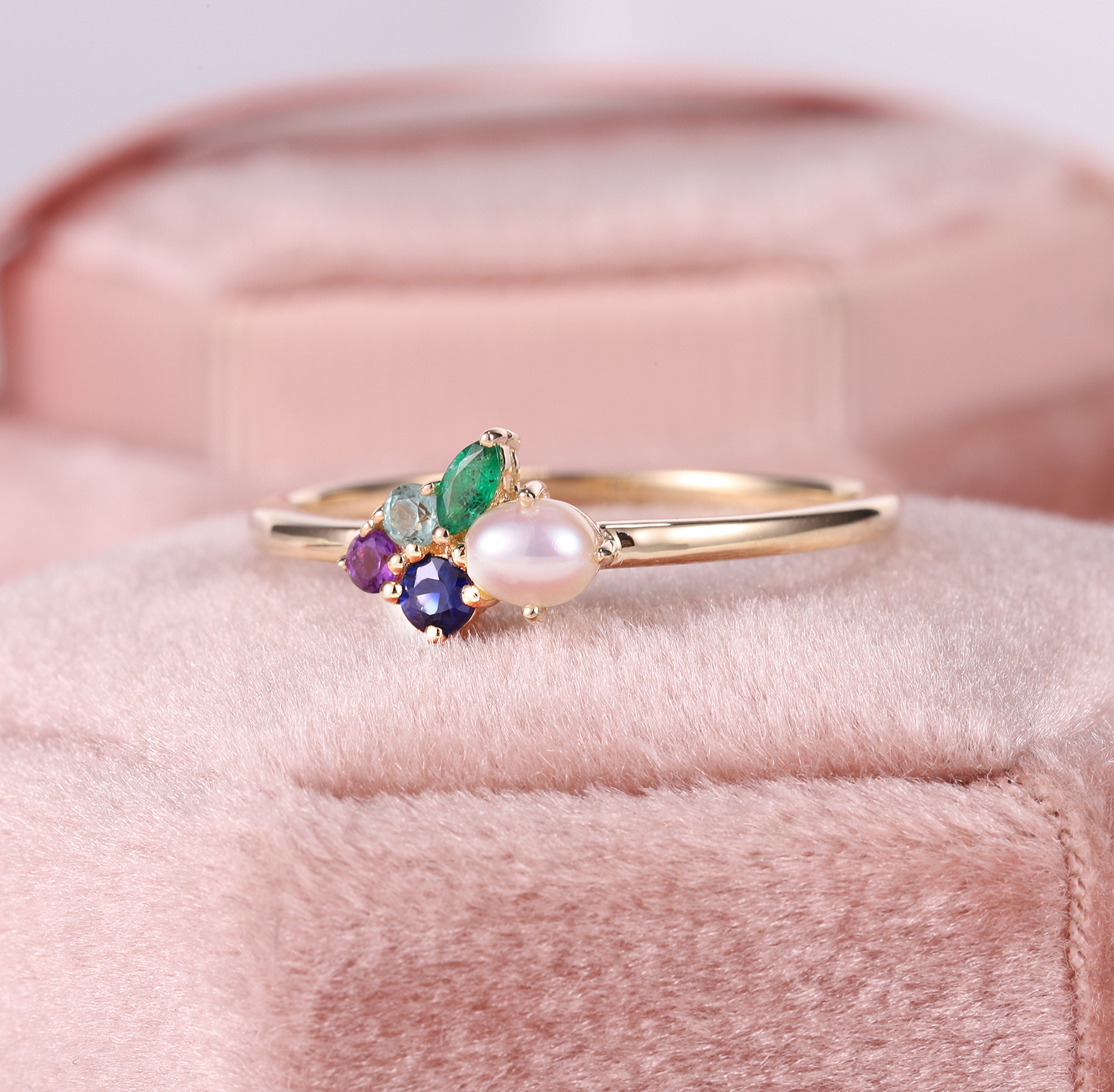 Custom Made Cluster Gemstone Rings Customizable Rings Custom | Etsy