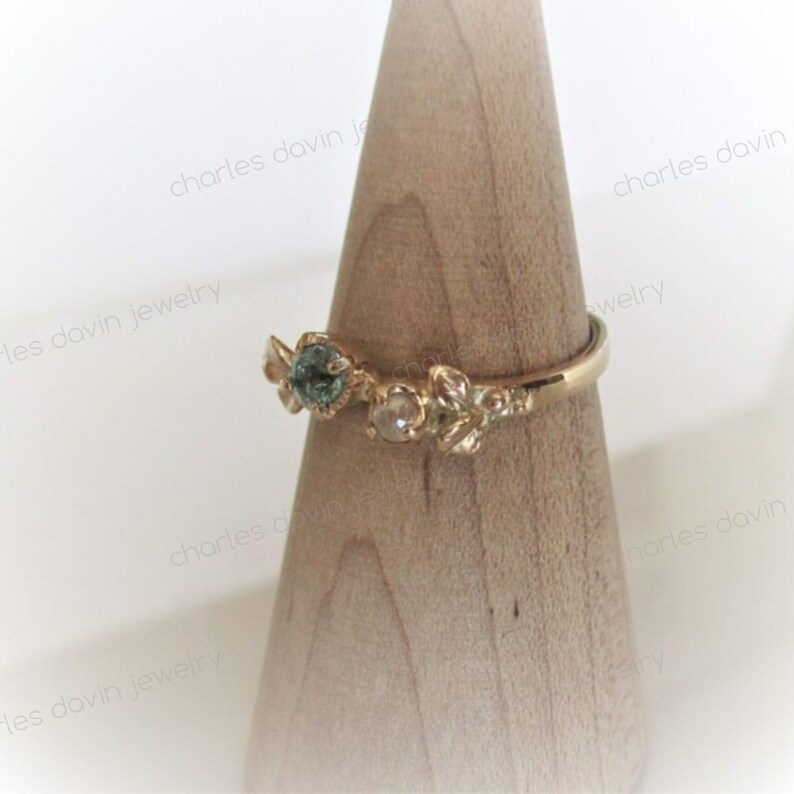 14k Solid Gold Mother Daughter Two Birthstone Rings Laurel | Etsy