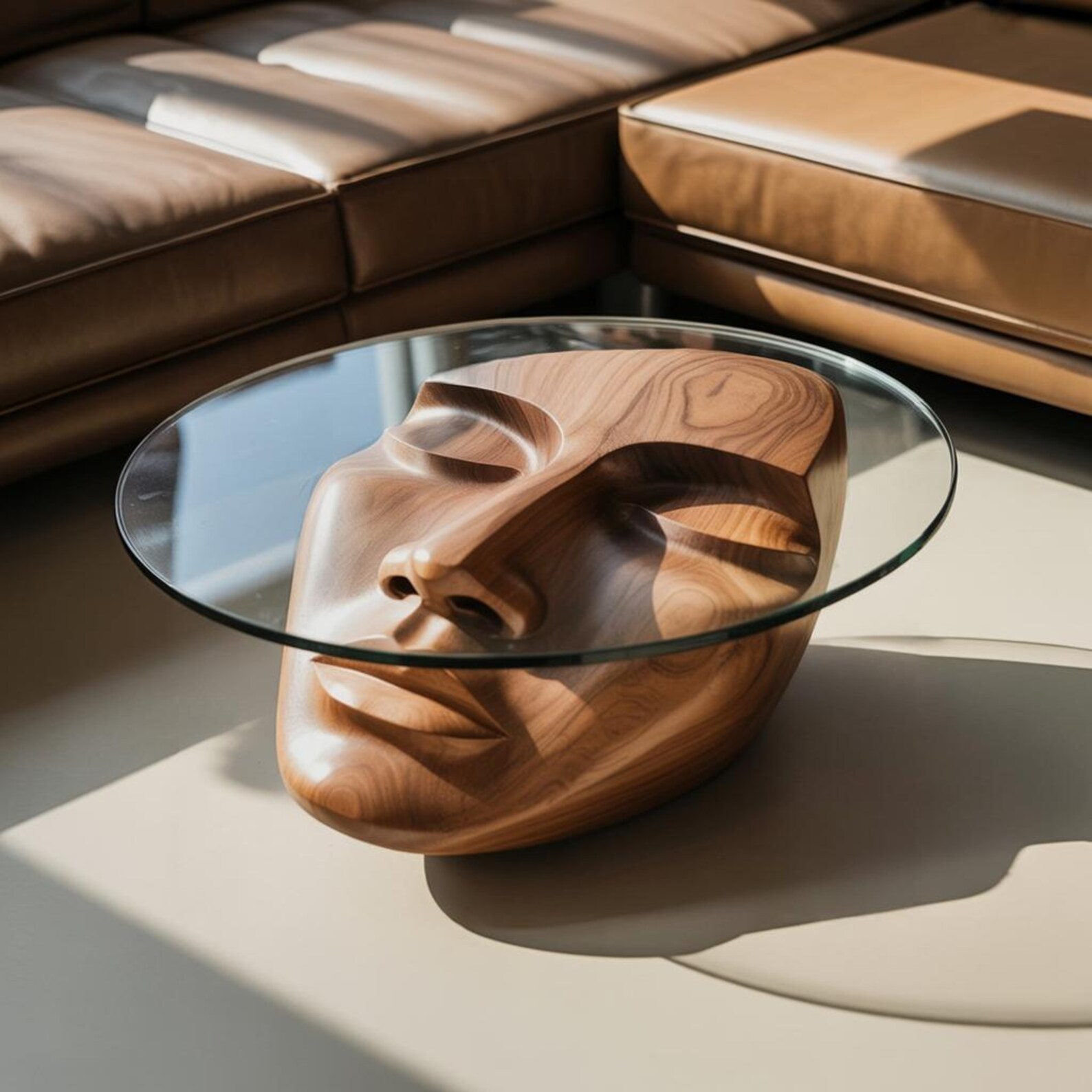 Artistic Face Coffee Table Modern Sculptural Accent Table for ...