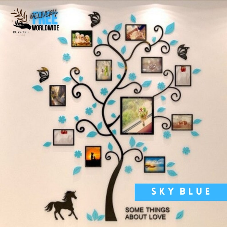 Colorful Multi-pieces Tree Photo Frame 3dx Acrylic Decoration Wall ...