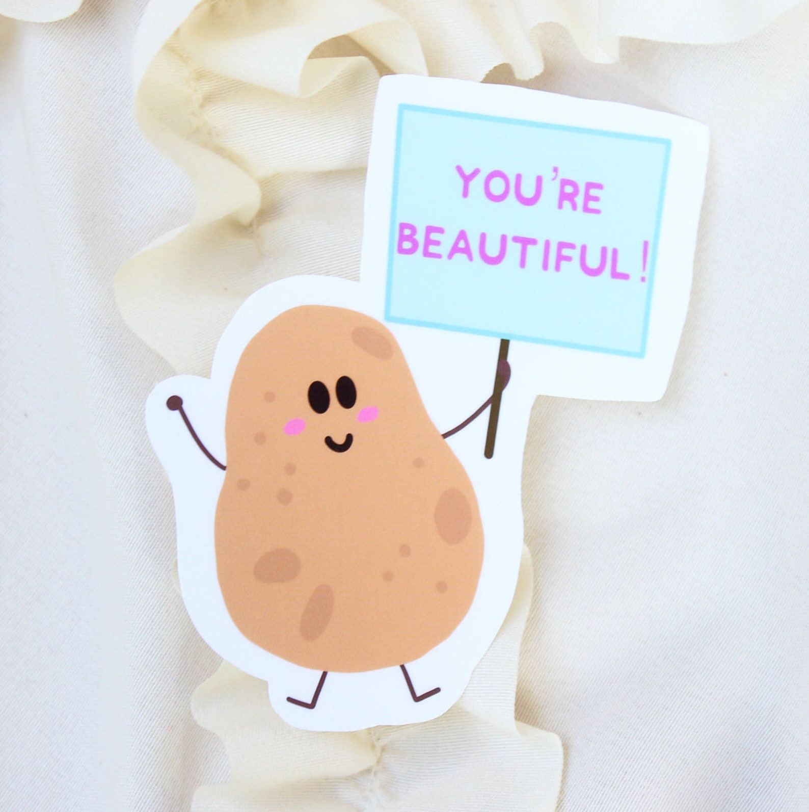 Complimentary Potato Sticker Weatherproof Sticker Motivational Sticker ...