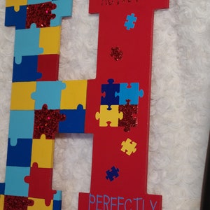Autism Awareness Custom Painted Letter - Etsy