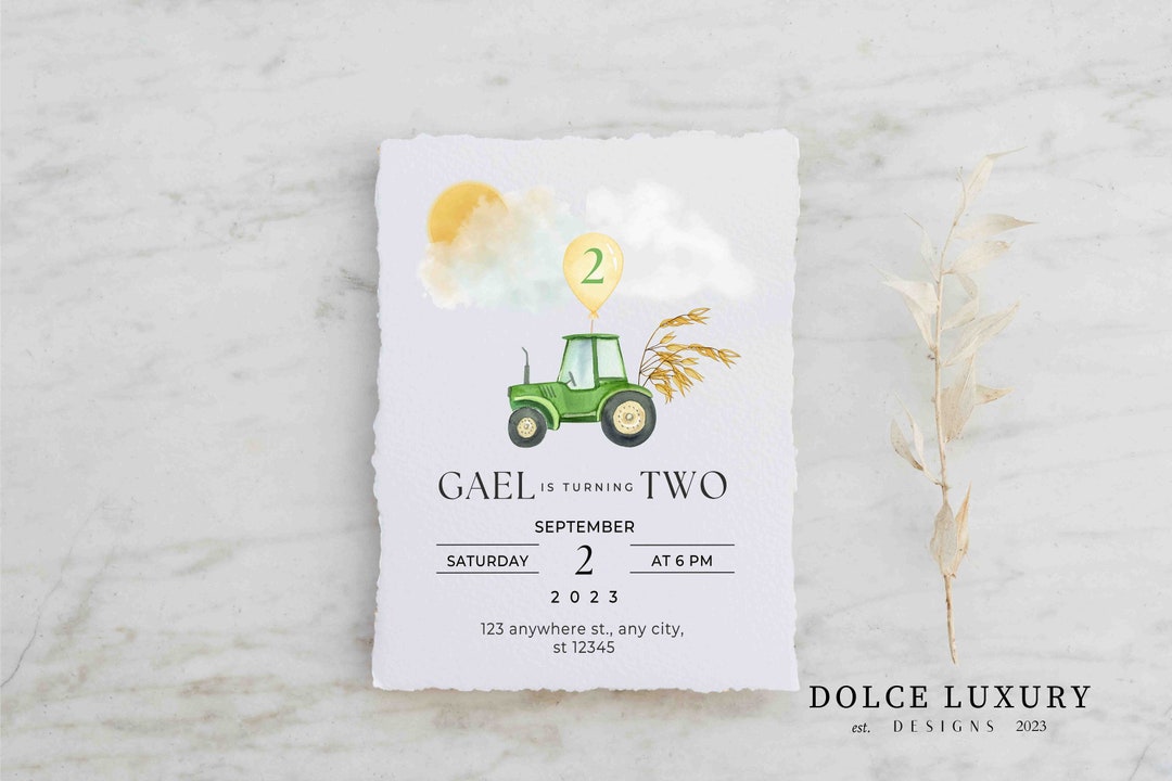 Tractor Invitation, Tractor Birthday Invitation, Tractor Download ...