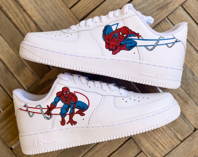 Spiderman Custom Original Nike AF1 Handpainted Shoes Personalized Design Inspired by Marvel ...