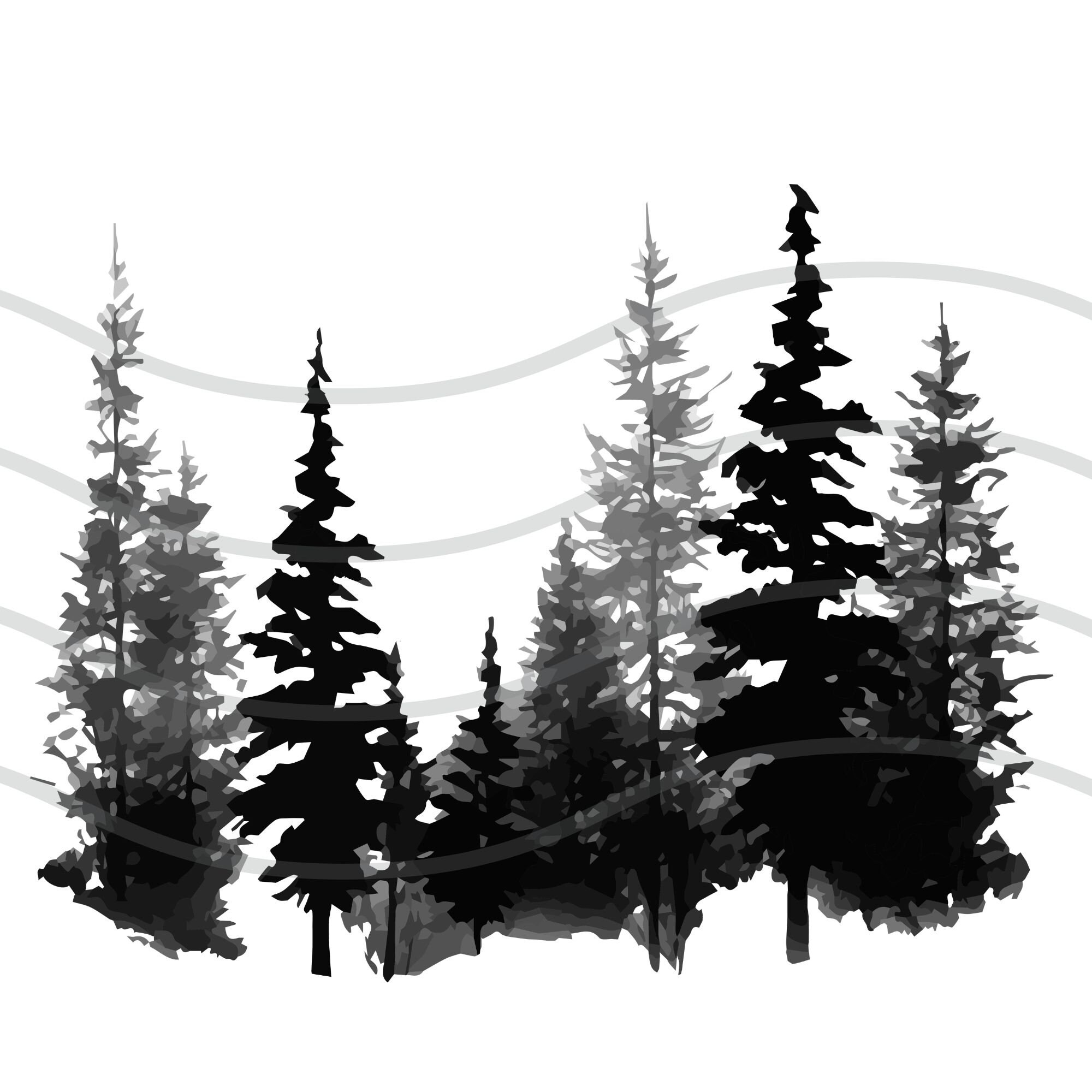 Evergreen Tree Trees Svgs Pngs Plasma Laser SVG Silhouette Cuttable ...
