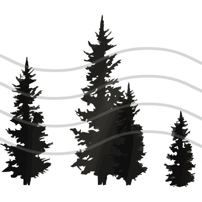 Evergreen Tree Trees Svgs Pngs Plasma Laser SVG Silhouette Cuttable ...