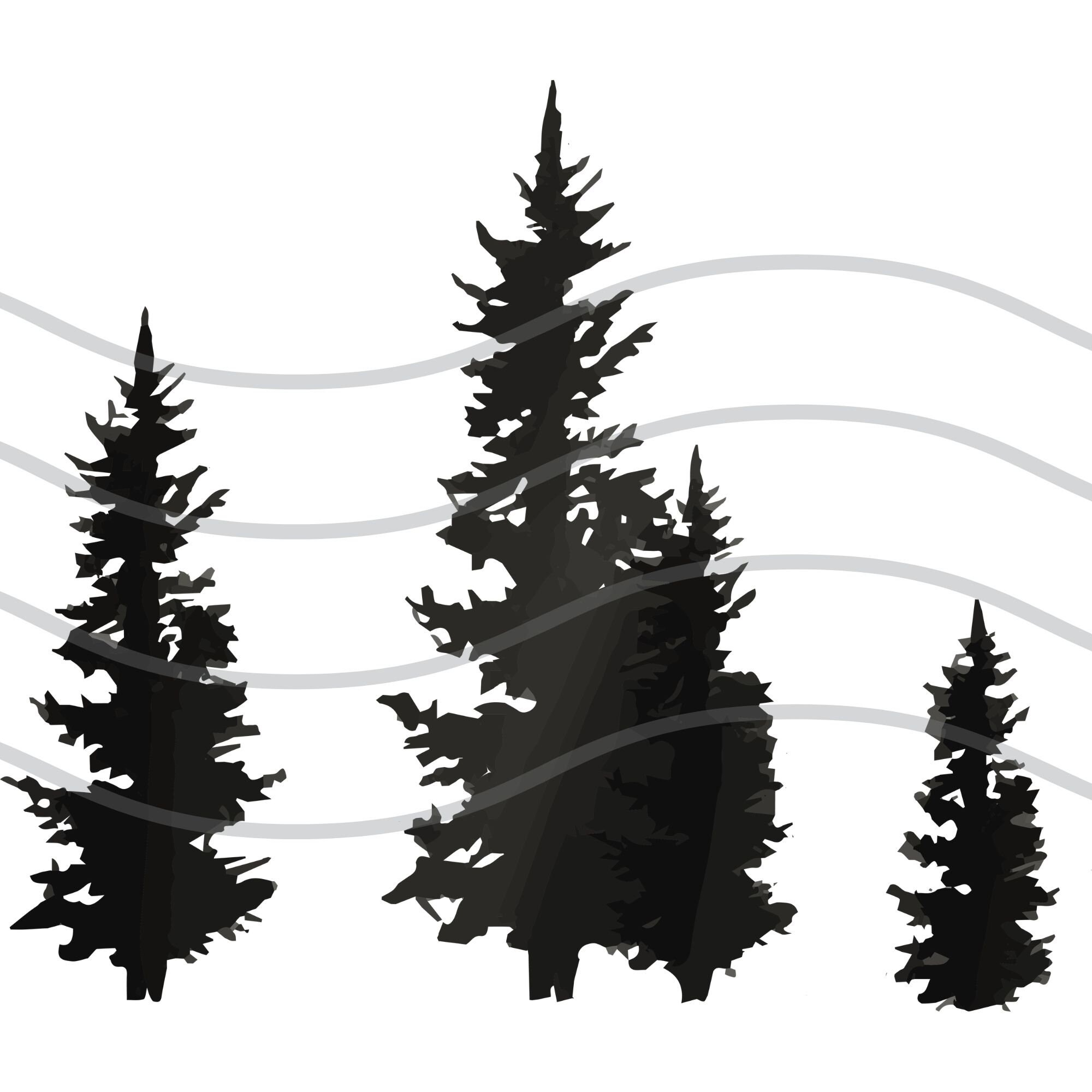 Evergreen Tree Trees Svgs Pngs Plasma Laser SVG Silhouette Cuttable ...