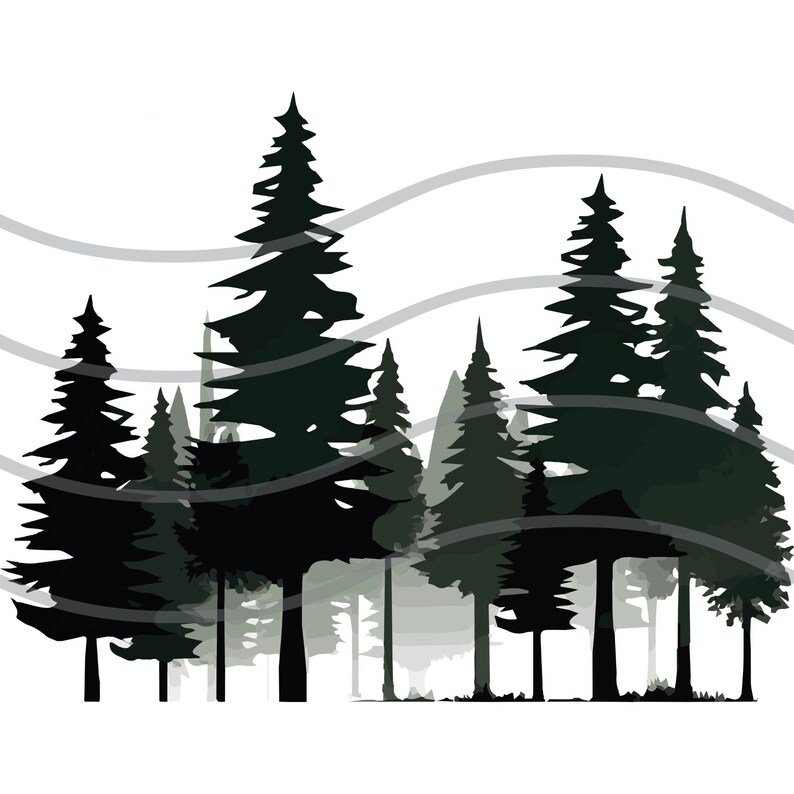 Evergreen Tree Trees Svgs Pngs Plasma Laser SVG Silhouette Cuttable ...