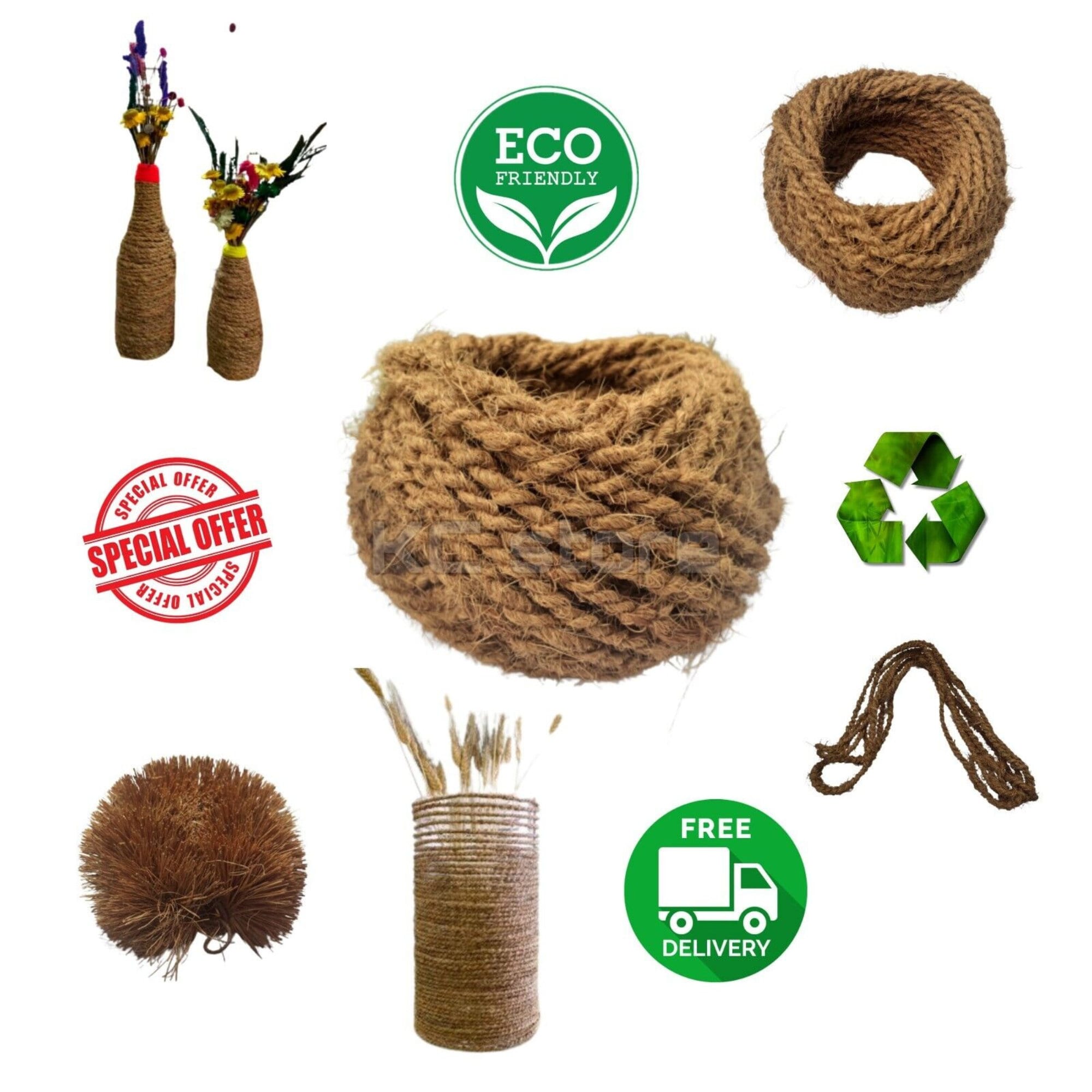 Handmade Coconut Coir Rope Art & Crafts for House Decoration Coconut ...