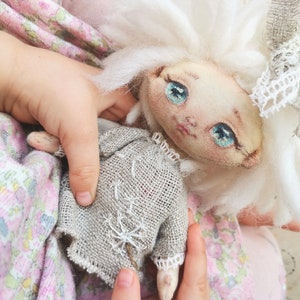 Rag Angel, Textile Doll, Personal Talisman With Wings and Dangling Legs ...