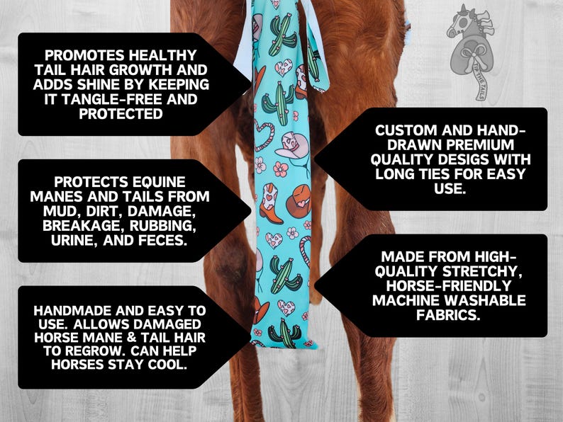 Super Sassy Equine Equine Tail Bag, Purple Sass Horse Tailbag for ...