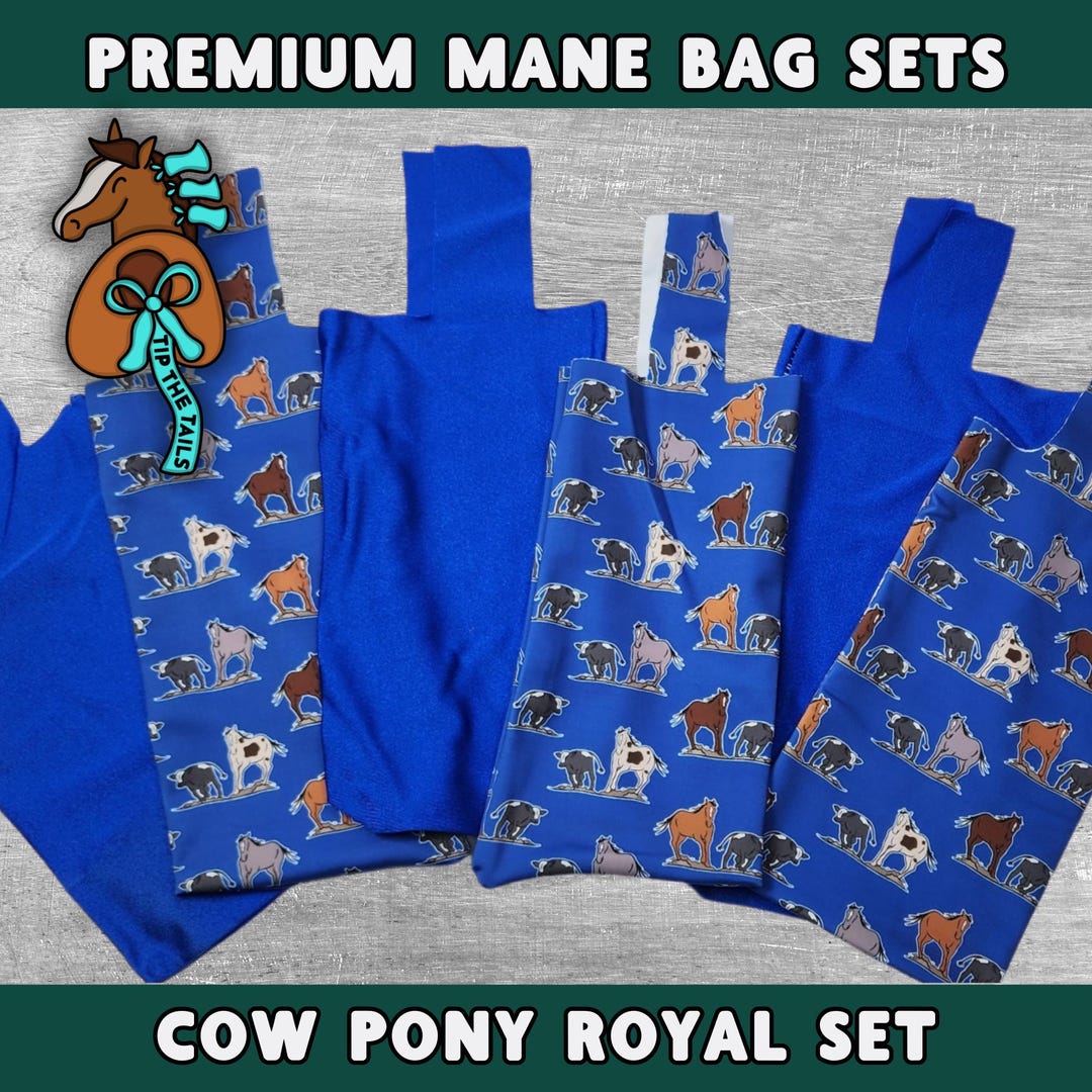 Royal Cow Pony Equine Mane Bag Set, Cow Horse Mane Bags for Equestrian ...
