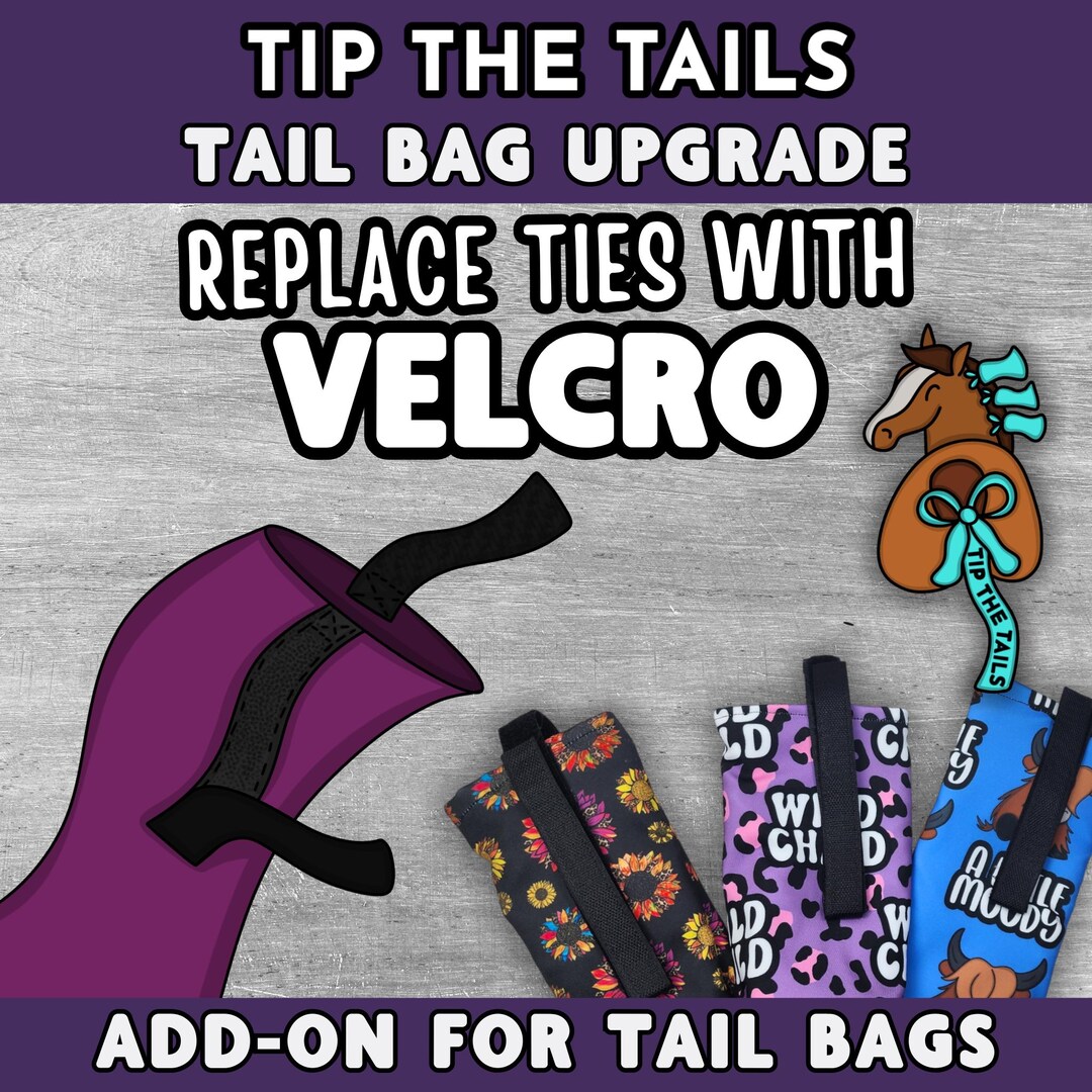 Velcro Ties Add-on for Equine Tail Bags, Velcro Closure Equine Tail Bag ...