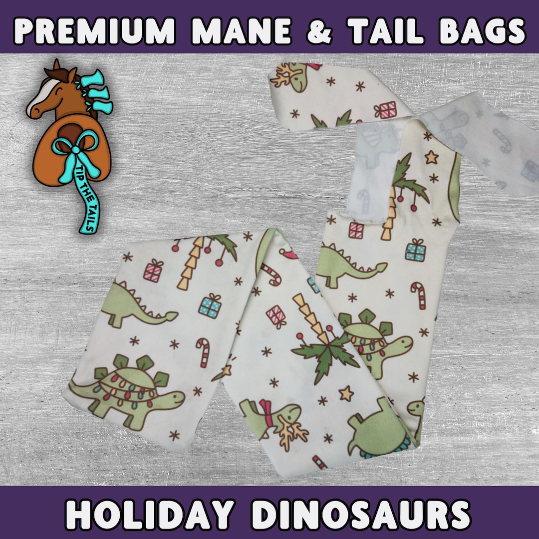 Holiday Dinosaur Equine Tail Bag, Christmas Horse Tailbags for Equine ...