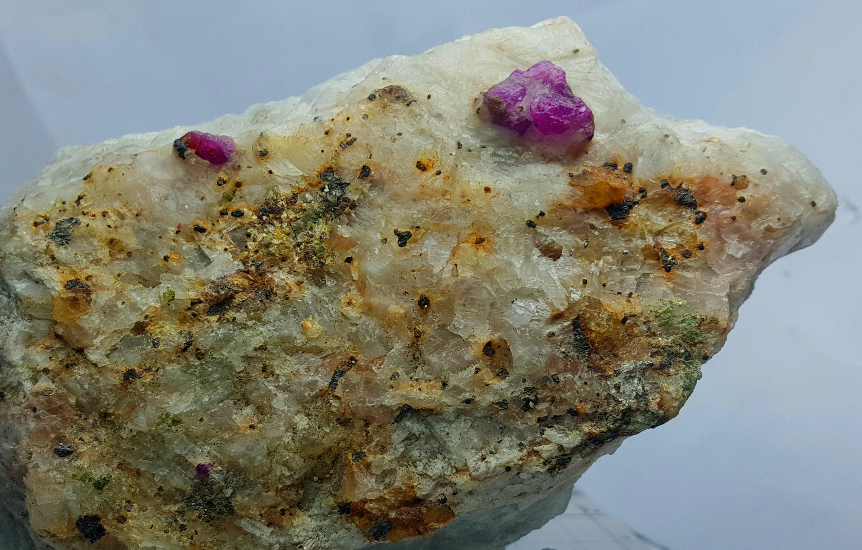 432 Grams Ruby Var Corundum Crystals on Matrix Minerals Specimen From ...
