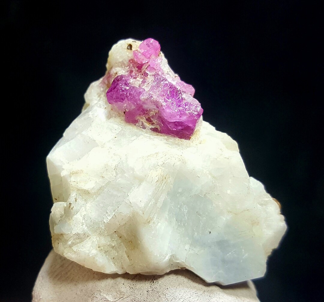 93 Carat Corundum (var: Ruby) on Whit Matrix Minerals Speciemen From ...