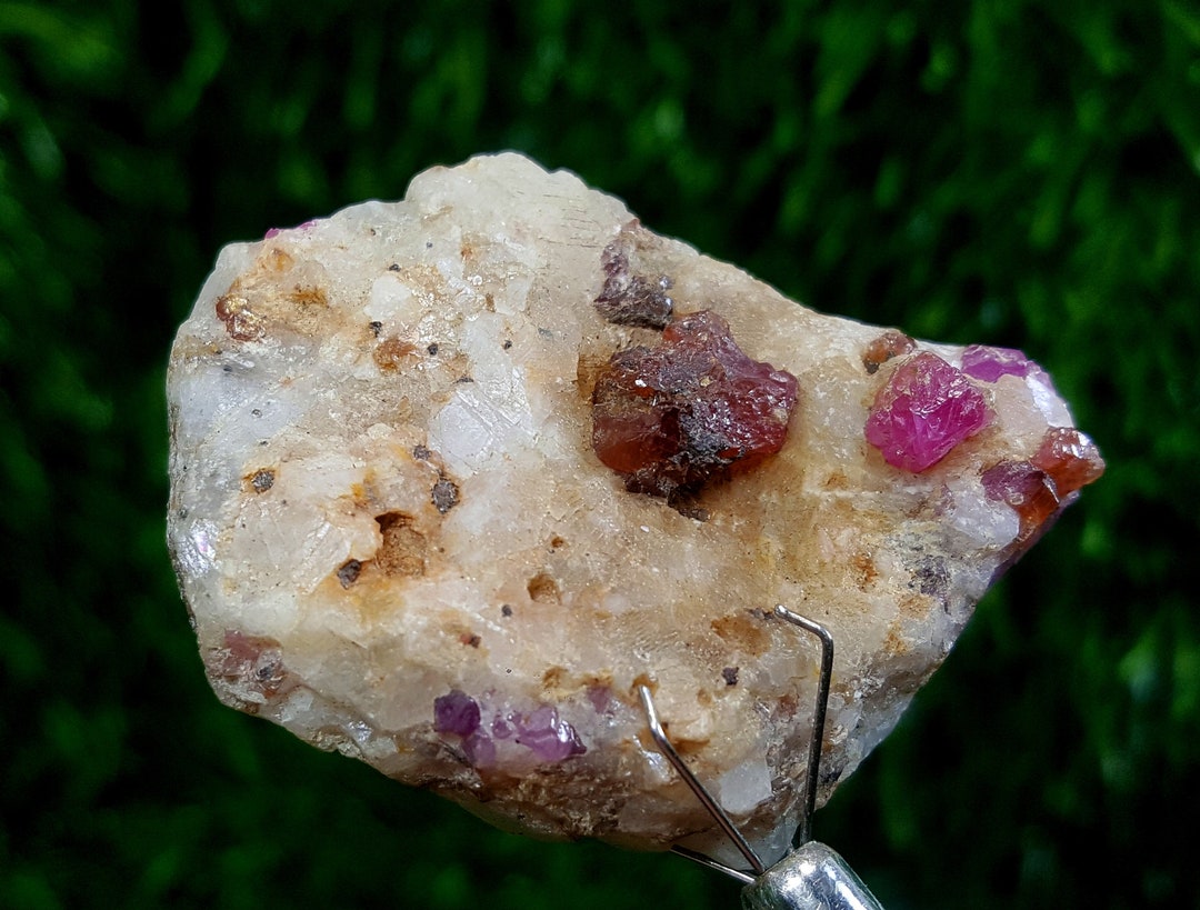 92 Carat Corundum (var: Ruby) on Whit Matrix Minerals Speciemen From ...