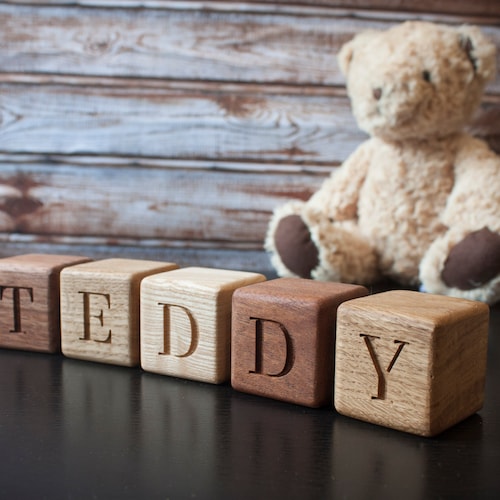 Personalised Wooden Letter Blocks. Custom Engraved Name Baby - Etsy