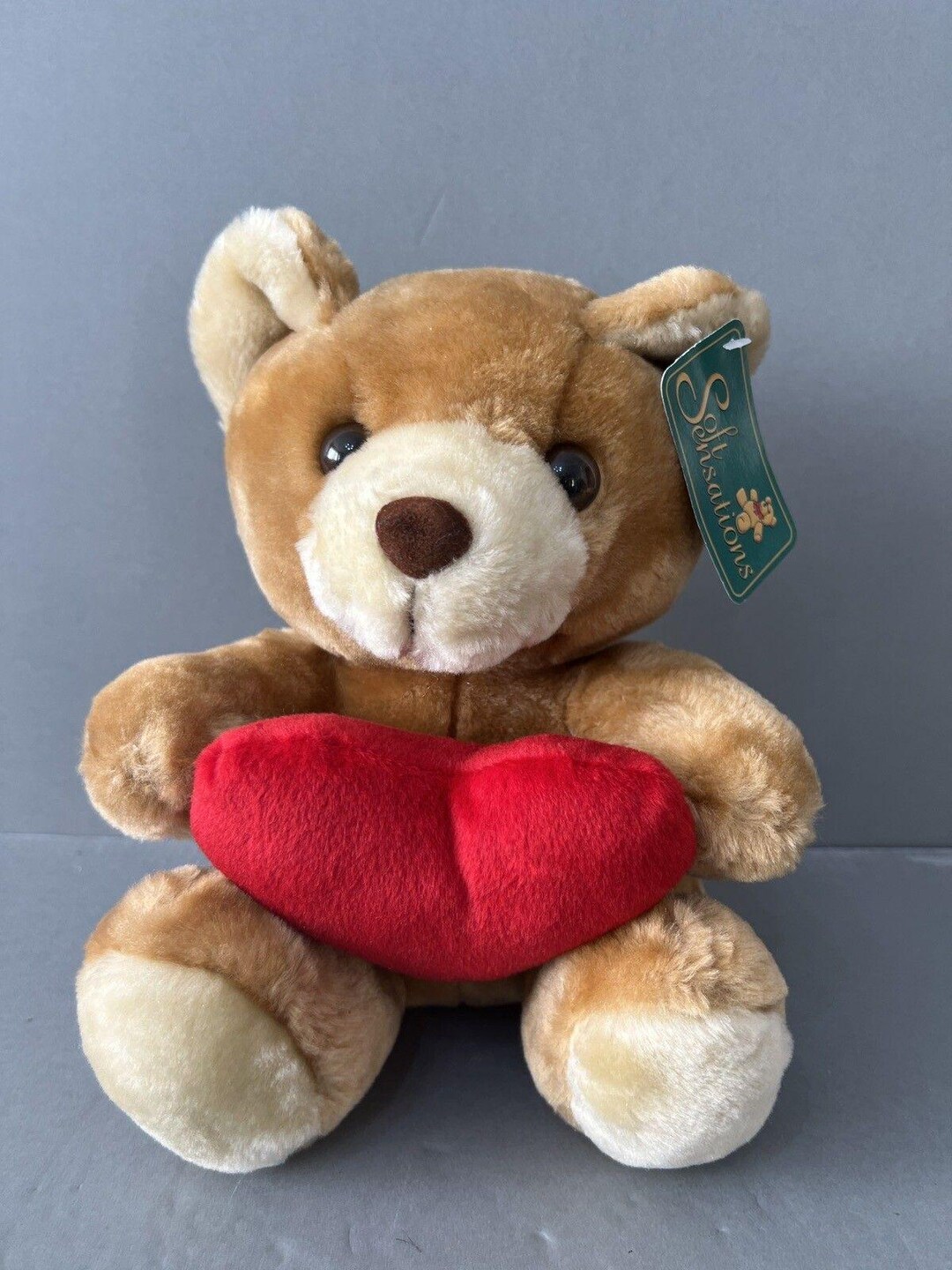 PMS Vintage Teddy Bear With Heart Plush Soft Toy Soft Sensations With ...