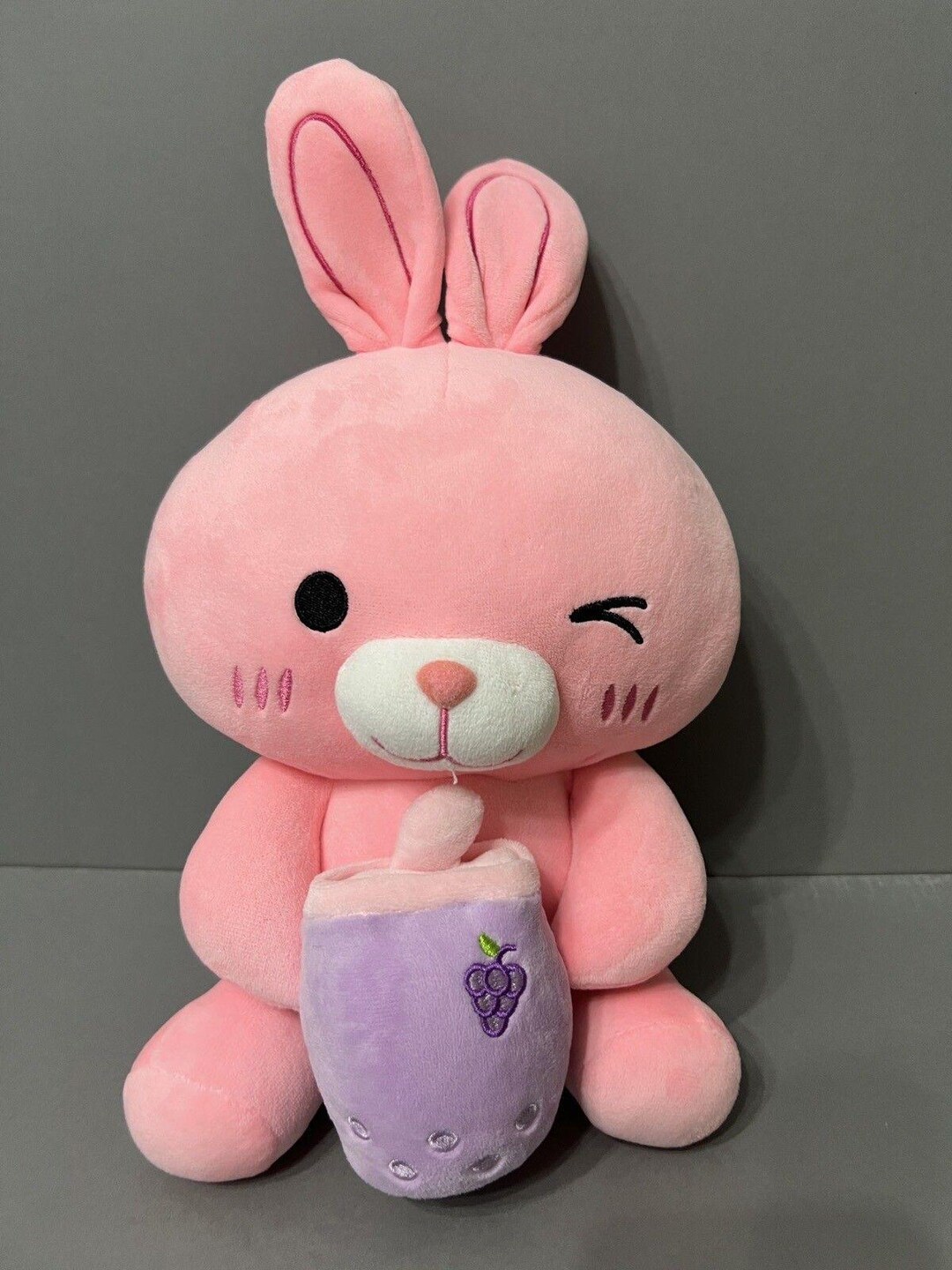 Miniso Pink Rabbits Bunny Plush Soft Cuddle Toy Squishy Stuffed Animal ...