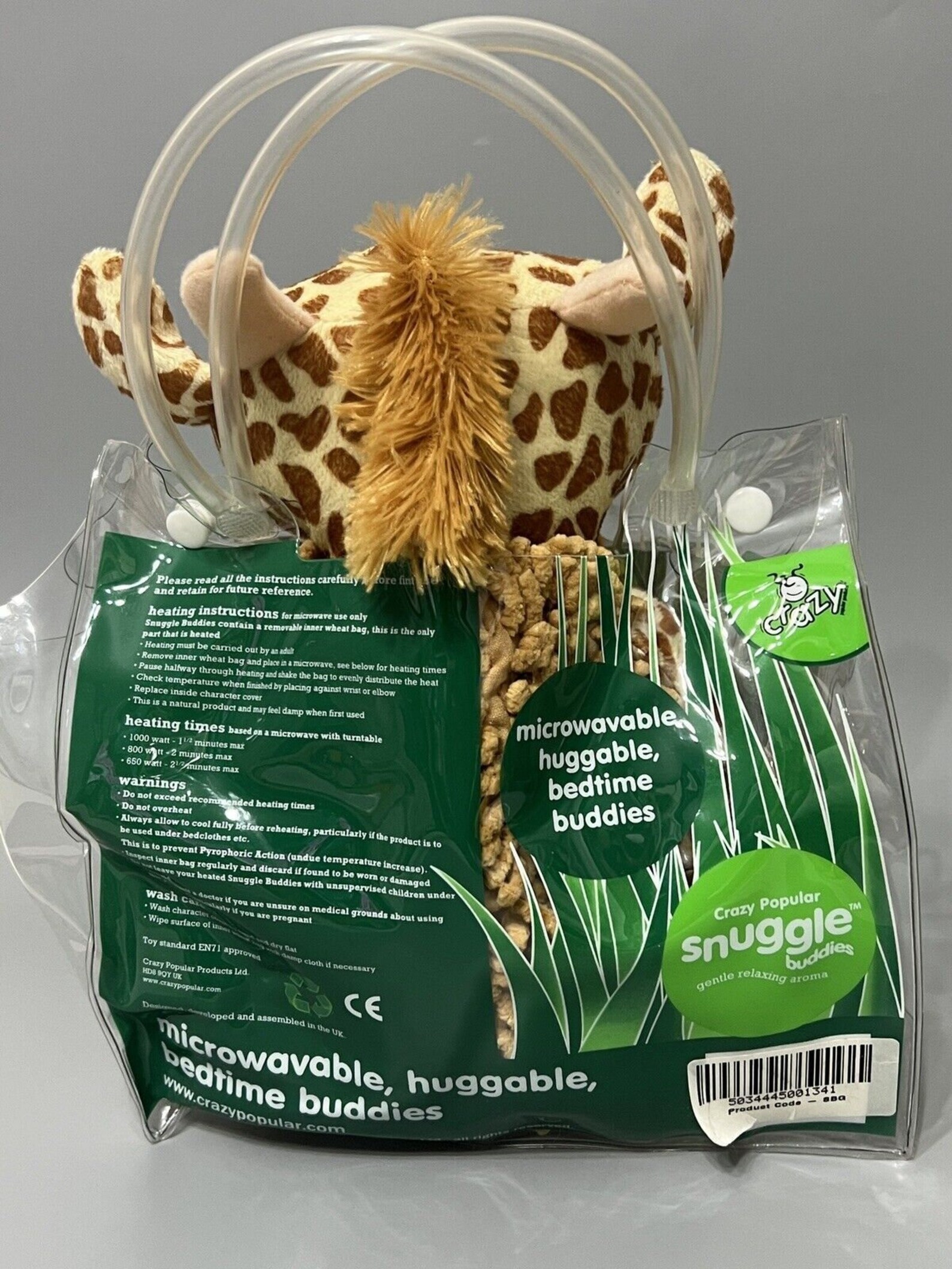 Snuggle Buddies Microwaveable Warmie Giraffe 12 Bedtime Soft Toy New ...