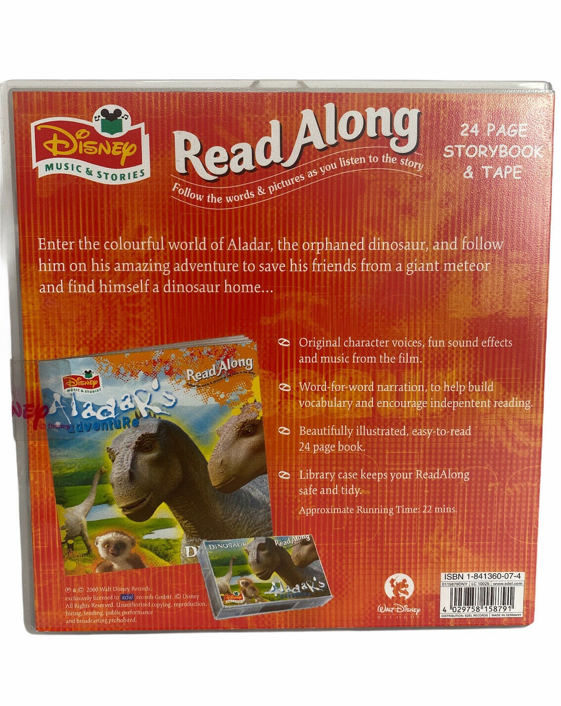Disney Read Along Aladar's Adventure Dinosaur Storybook and Tape 2000 ...