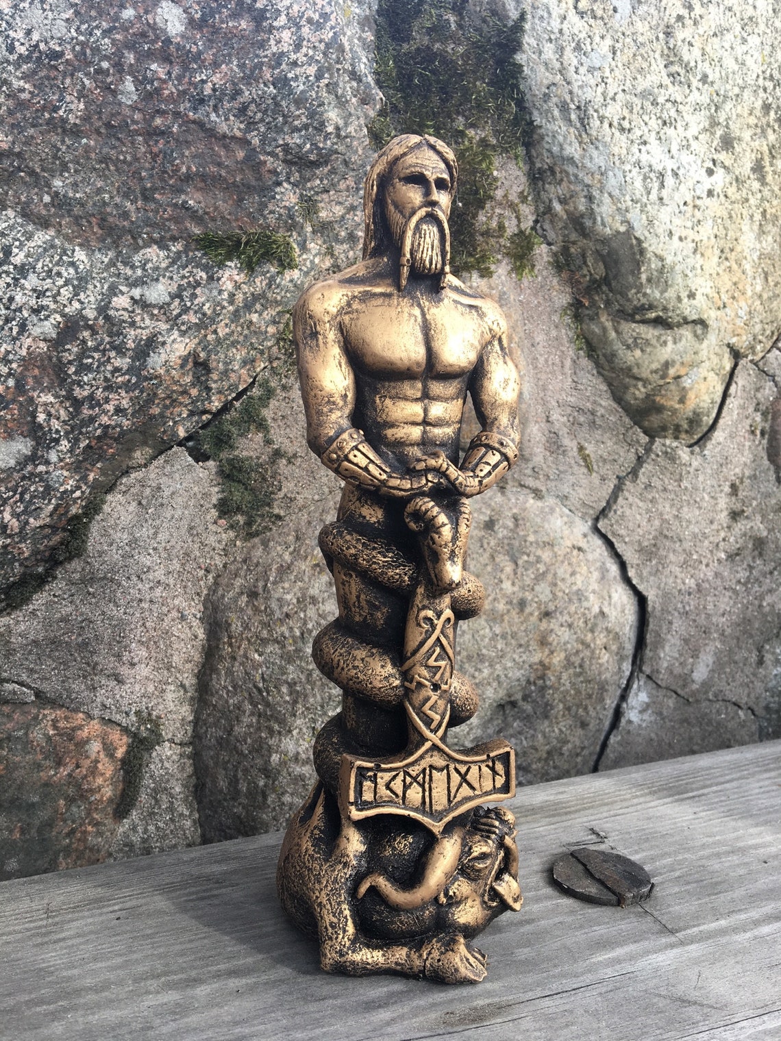 Thor Statue for Rituals Depicting Thor and His Hammer Mjolnir - Etsy