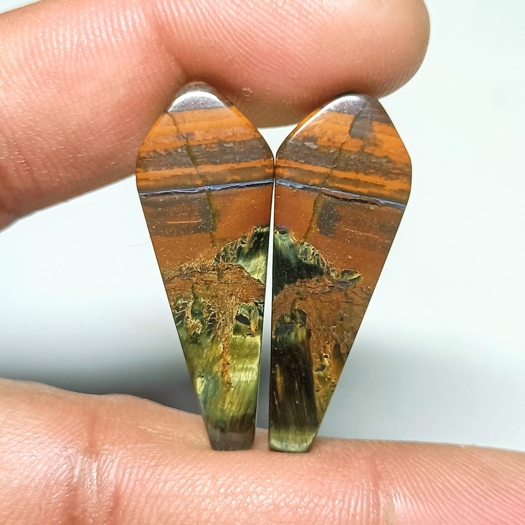 100%natural Multi Tiger Eye Matching Pair Gemstone, Multi Tiger Eye ...