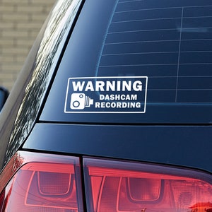 Warning Dashcam Recording, 29 Colours, Car Sticker Vinyl, Window Decal ...