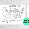 Printable USA Postcode Map, Sales Map, Orders Map, Digital File - Etsy