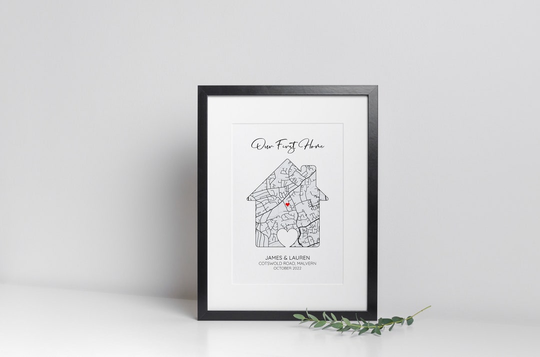 Personalised New House Print, Housewarming Map Gift, New Home Print ...
