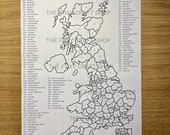 Printable UK Postcode Map Sales Map Orders Map Digital File - Etsy