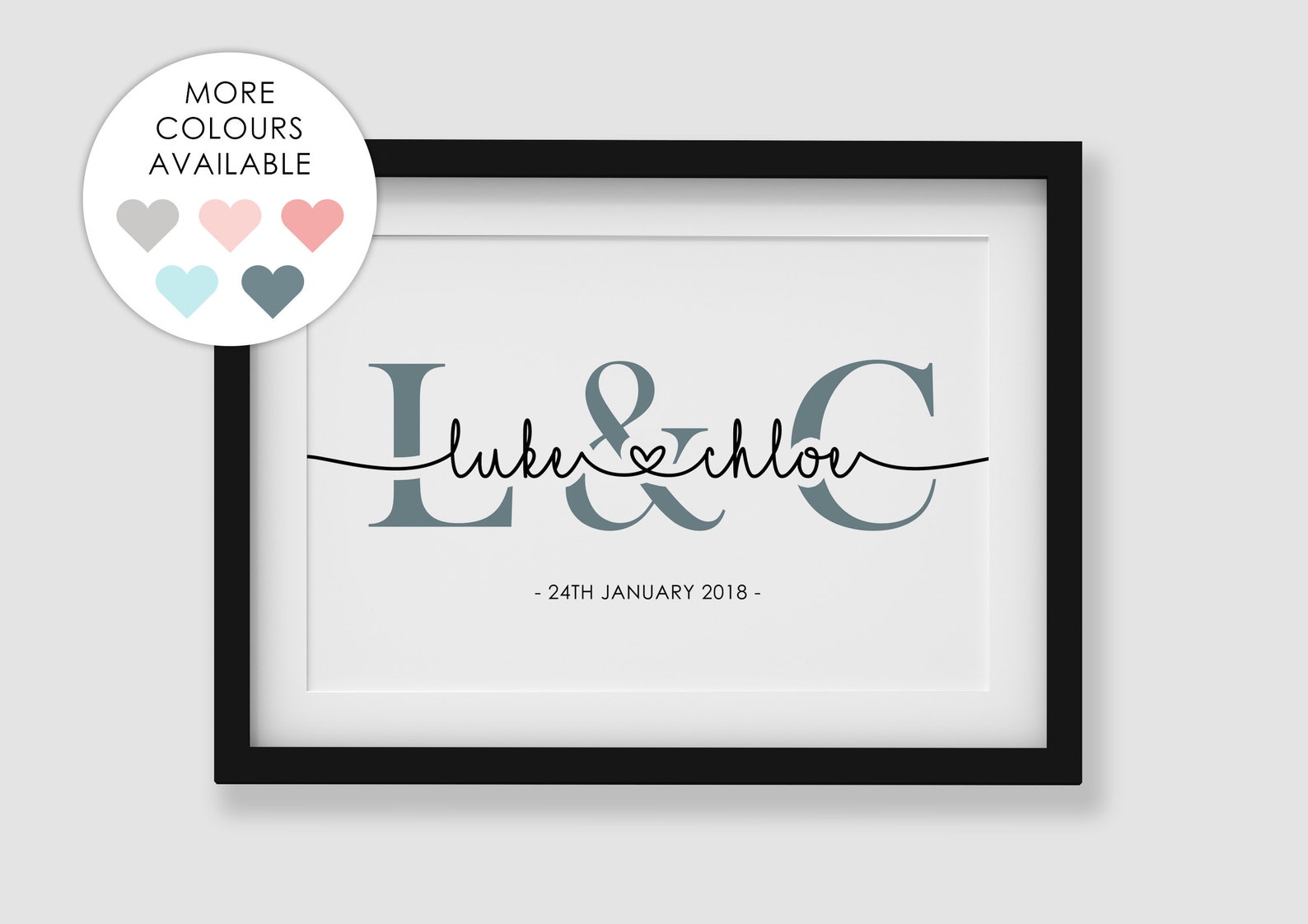 Personalised Couple Initial Print Wedding Print Couple | Etsy