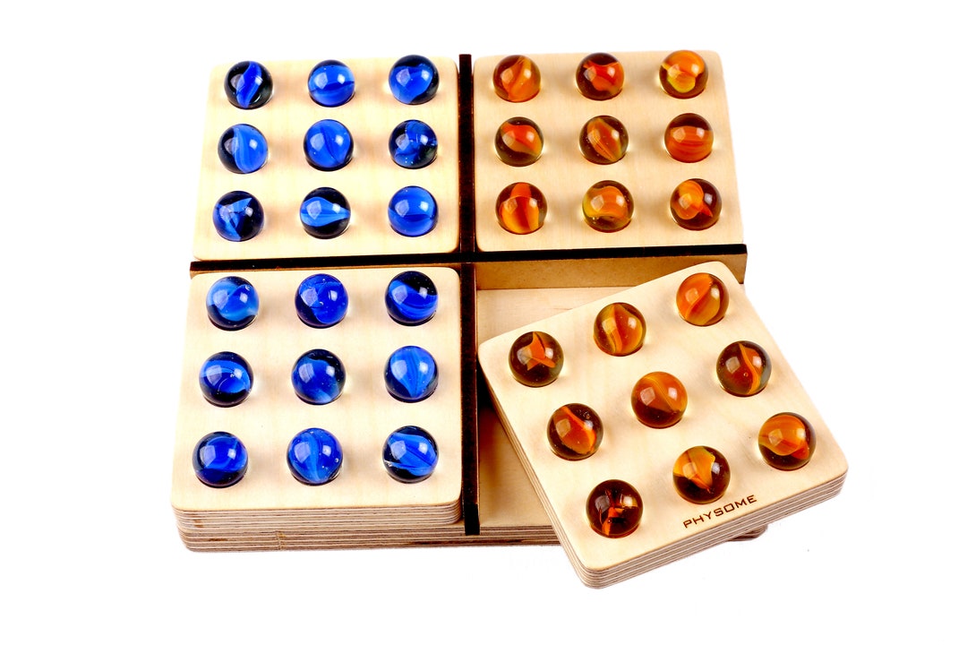 3D Wooden Cube Puzzle: Pentago Marble Board Game - Etsy