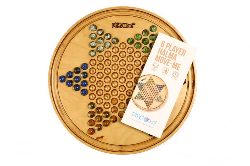 CHINESE CHECKERS, STRATEGY Games, Wooden Checkers Board, Halma Move 6 ...