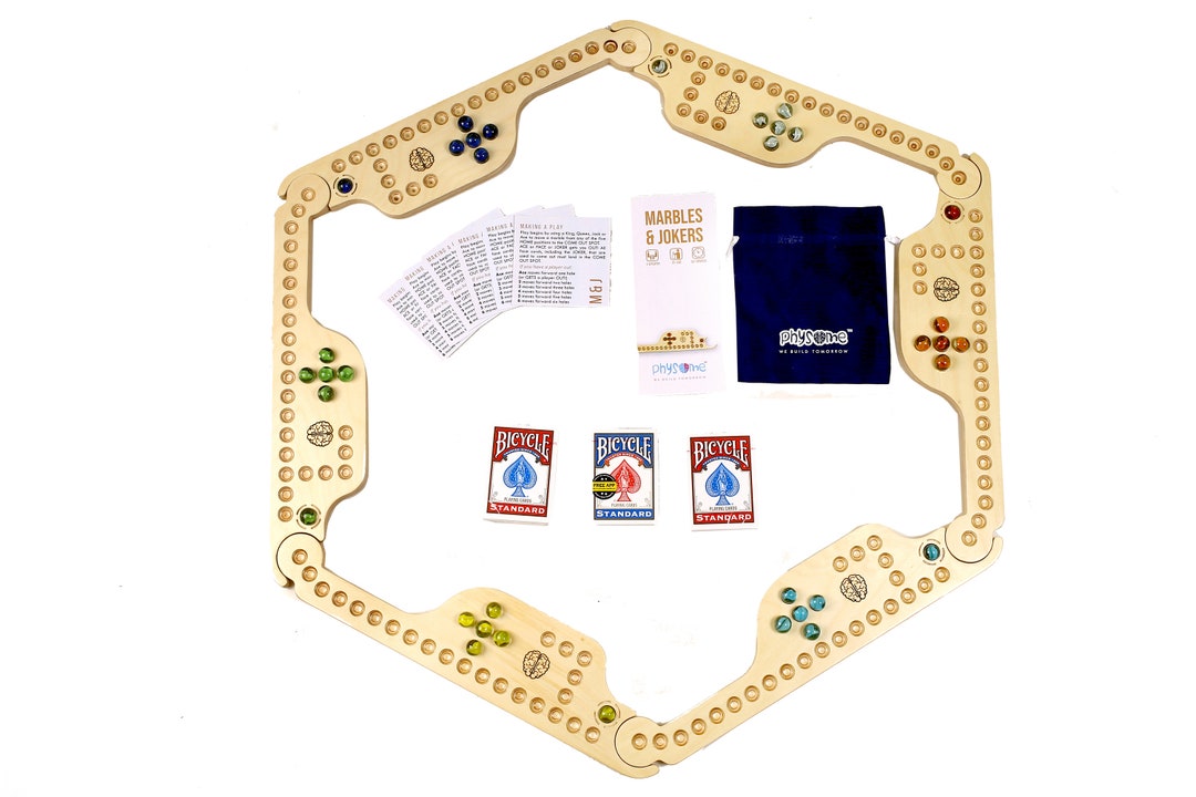JOKER BOARD GAME, Wooden Board Game, Jokers and Marbles, Plywood Table ...